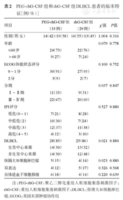 PEG-rhG-CSF应用于DA-EPOCH-R方案一线治疗的弥漫大B细胞淋巴瘤的可行性研究