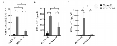 靶向CD52嵌合抗原受体T细胞的制备及其抗白血病作用研究 - 中华血液学杂志
